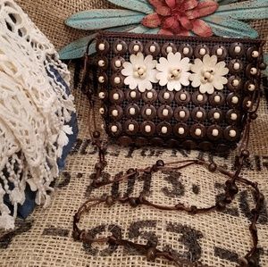 Bags | Gorgeous Floral Real Coconut Shell Crossbody | Poshmark